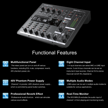 SOUNDTECH SMIX 8.0 Audio Mixer Digital with 8 Channel – Soundtech Official