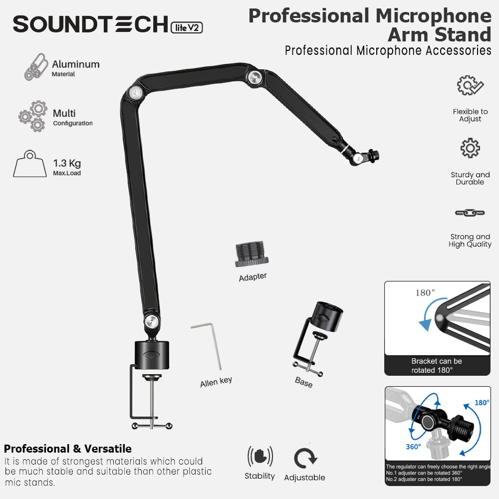 SOUNDTECH Lite V2 Microphone Arm Stand / Bracket Scissor Stands ...