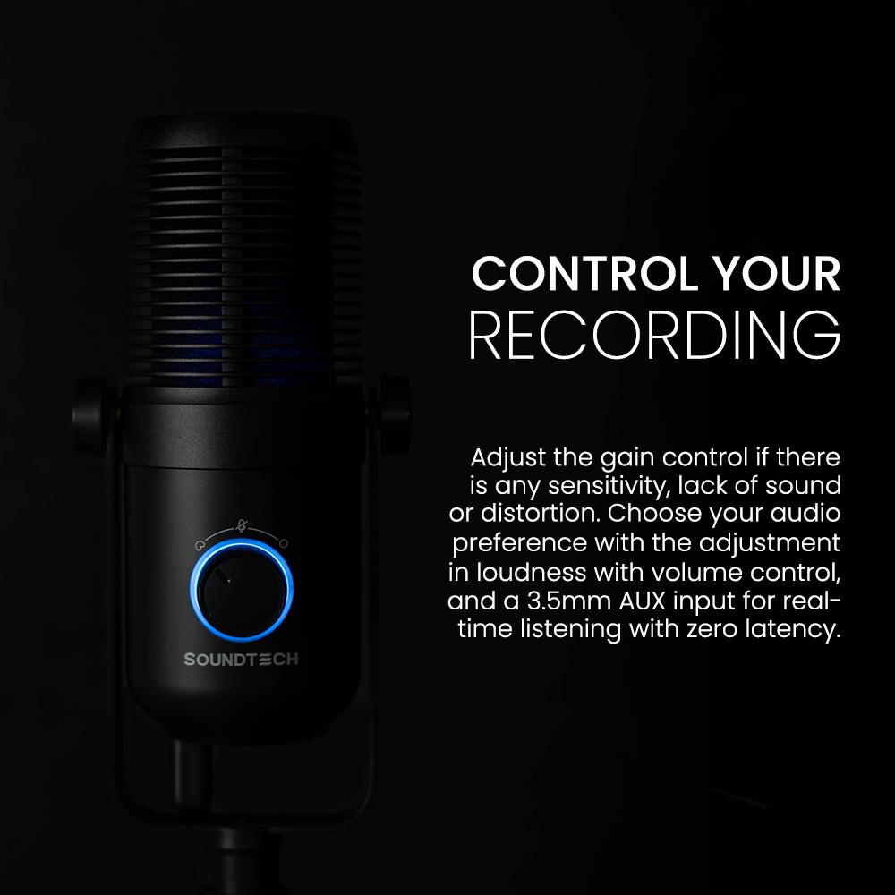 SOUNDTECH 2.1 USB Condenser Microphone Cardioid and Omnidirect for PC ...